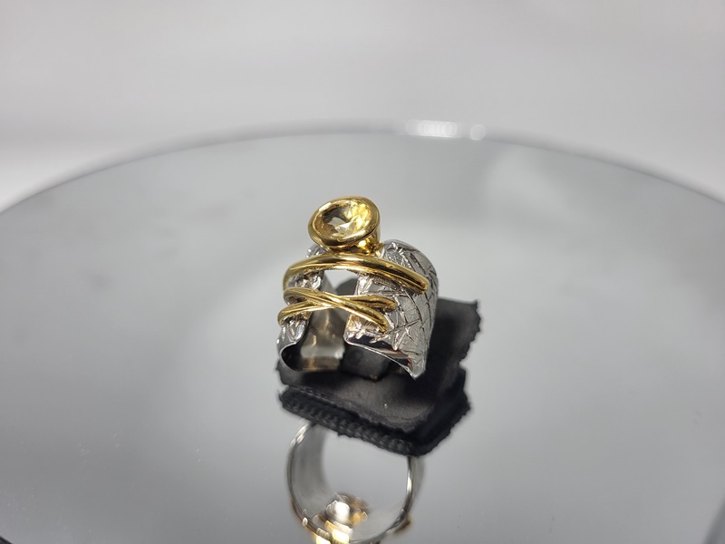 Χειροποίητο Δαχτυλίδι με Κιτρίνης ταγιέ_UC152 - LAVRIOSTONE